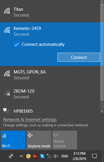Connecting to a wireless network – Keenetic