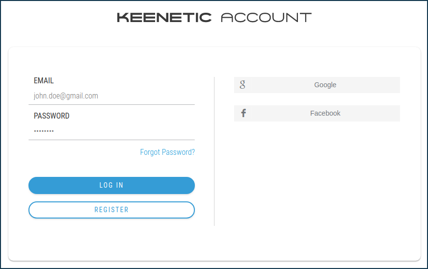 Keenetic Cloud web portal – Keenetic