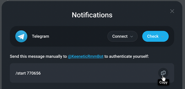 Telegram notifications – Keenetic