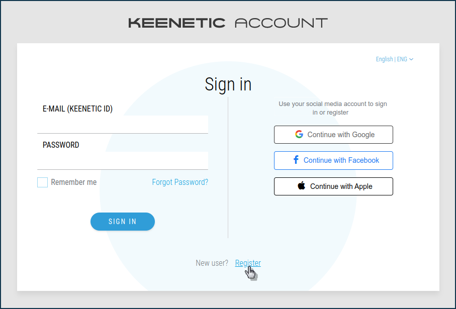 Keenetic Account — the single point of authentication for all of Keenetic's services – Keenetic