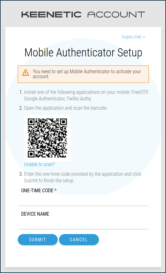 Keenetic Account — the single point of authentication for all of Keenetic's services – Keenetic